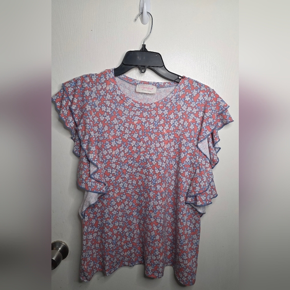Sugar Fox | Tops | 3 For 2 Sugar Fox Flutter Sleeve Ruffled Blouse In ...
